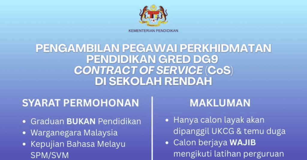 Permohonan Guru KPM Gred DG9 Sekolah Rendah 2026 - Petelur